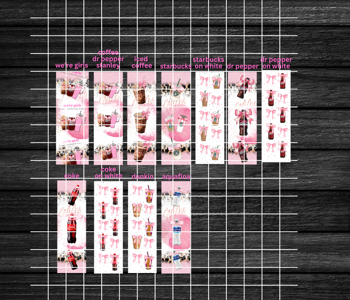 Pen Wraps For INKJOY GEL And BIC CLIC PENS DRINK WITH PINK BOW DESIGN ...